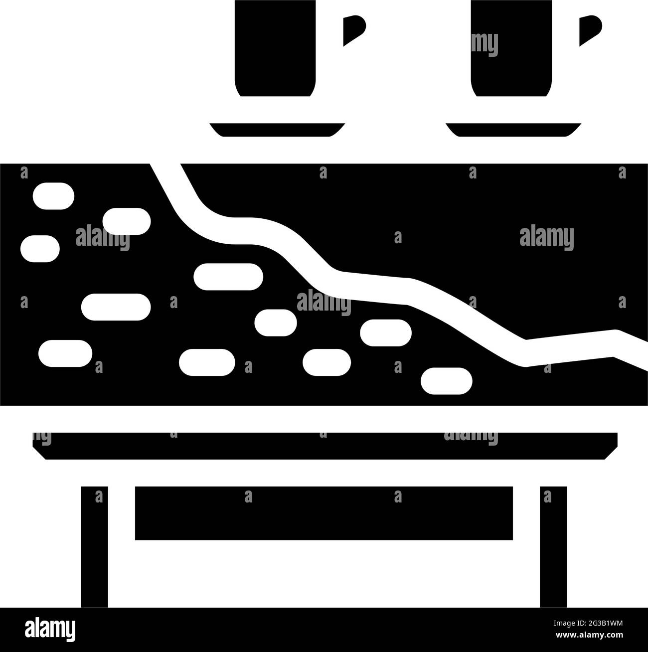 design wooden handmade table glyph icon vector illustration Stock ...