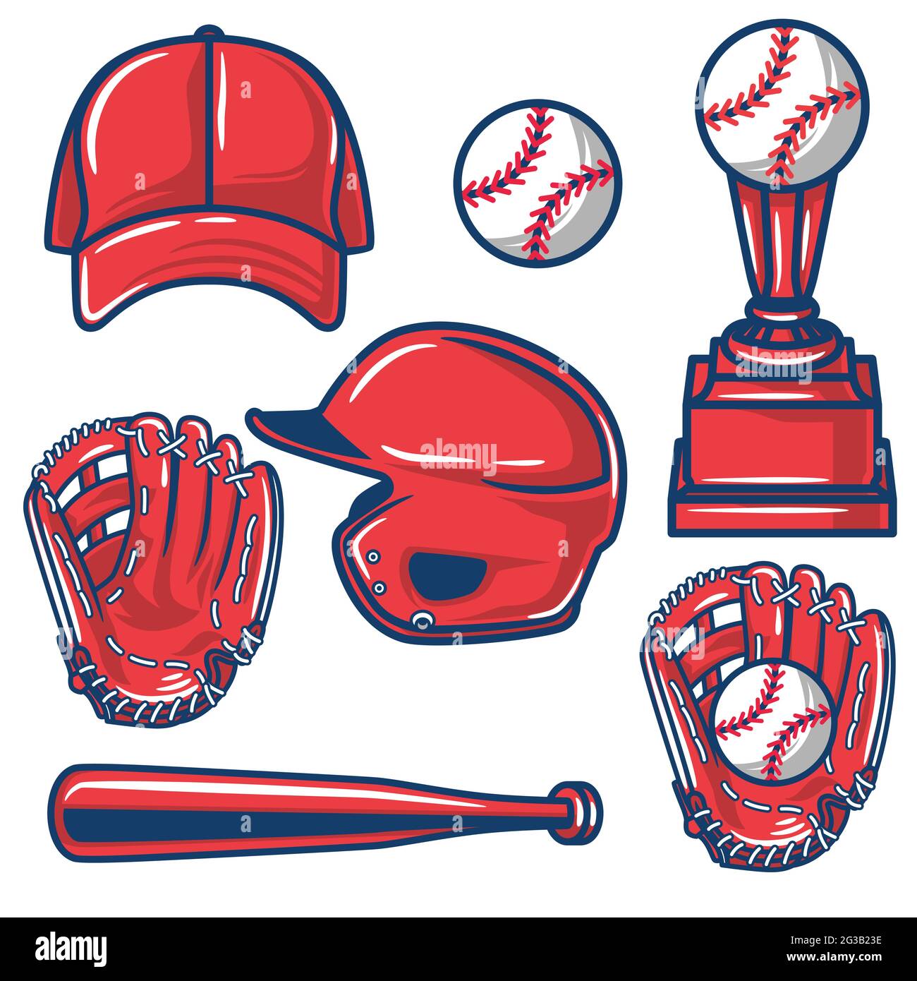 set of baseball equipment illustration Stock Vector Image & Art - Alamy