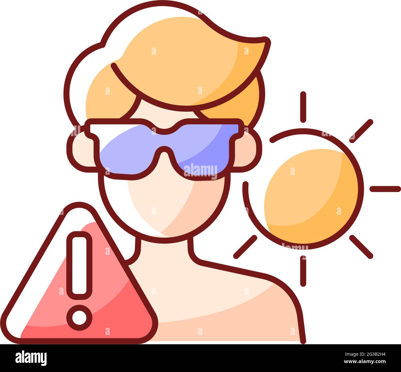 Overexposure to sun RGB color icon Stock Vector Image & Art - Alamy