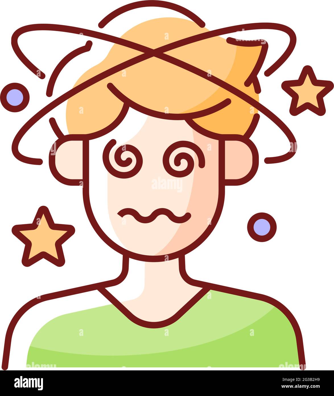 Dizziness and confusion RGB color icon Stock Vector Image & Art - Alamy