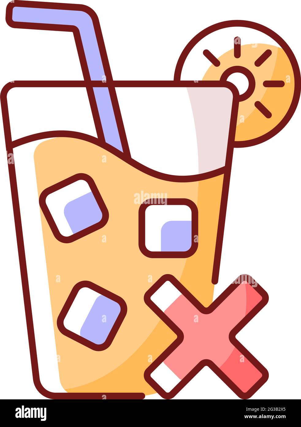 No cold drinks RGB color icon Stock Vector Image & Art - Alamy