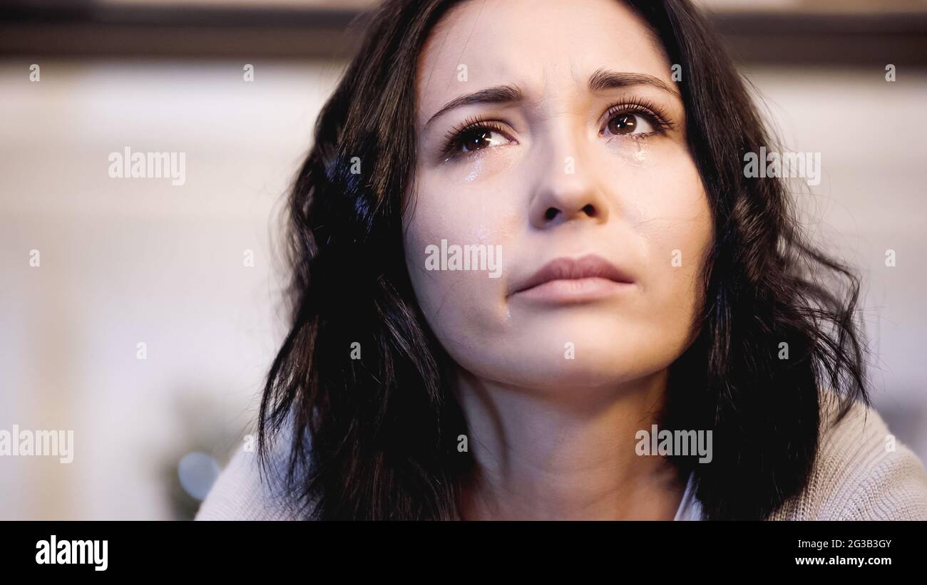 Tears woman close up hi-res stock photography and images - Alamy