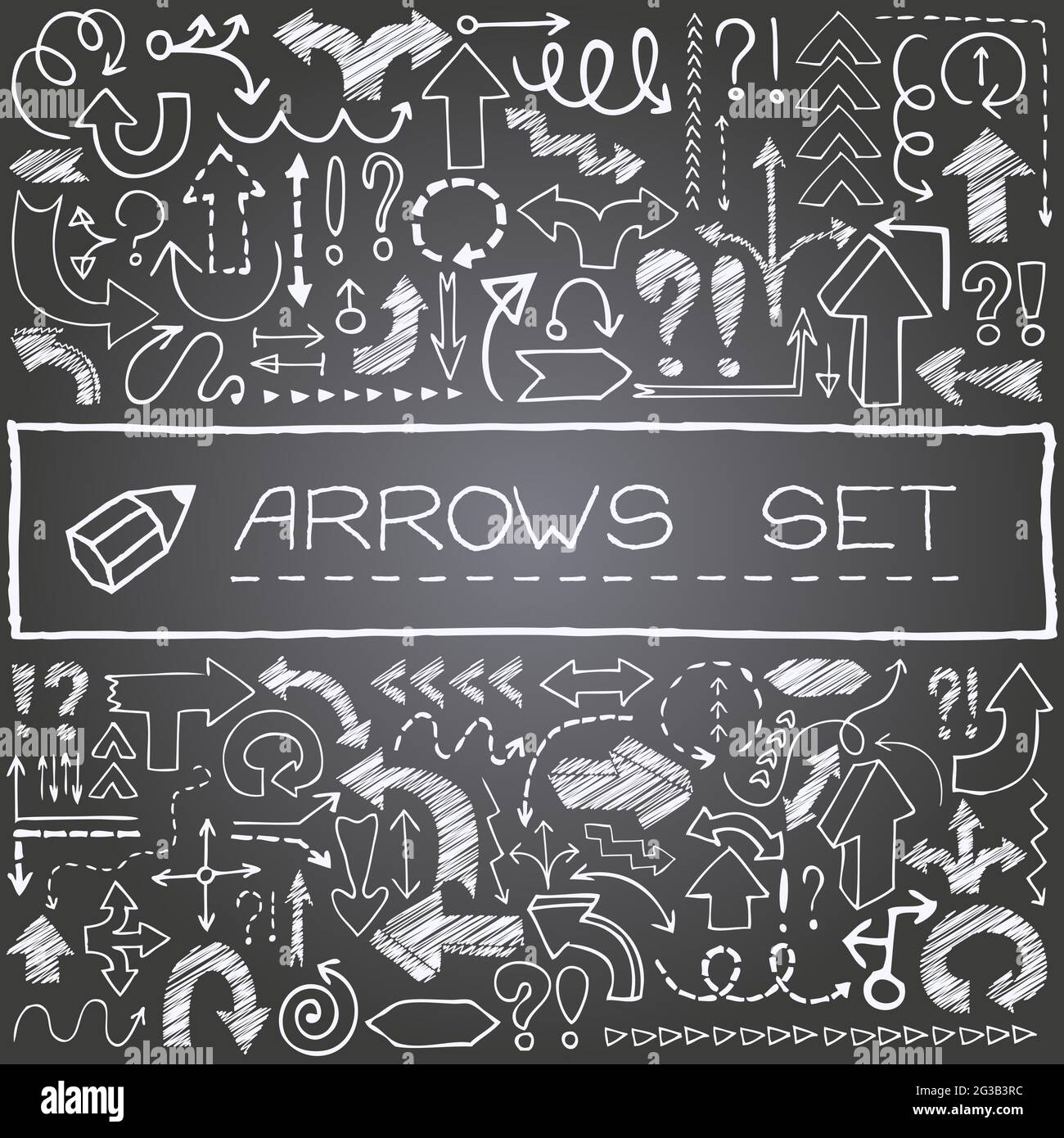 Doodle arrow icons, exclamation, question marks Stock Vector Image ...