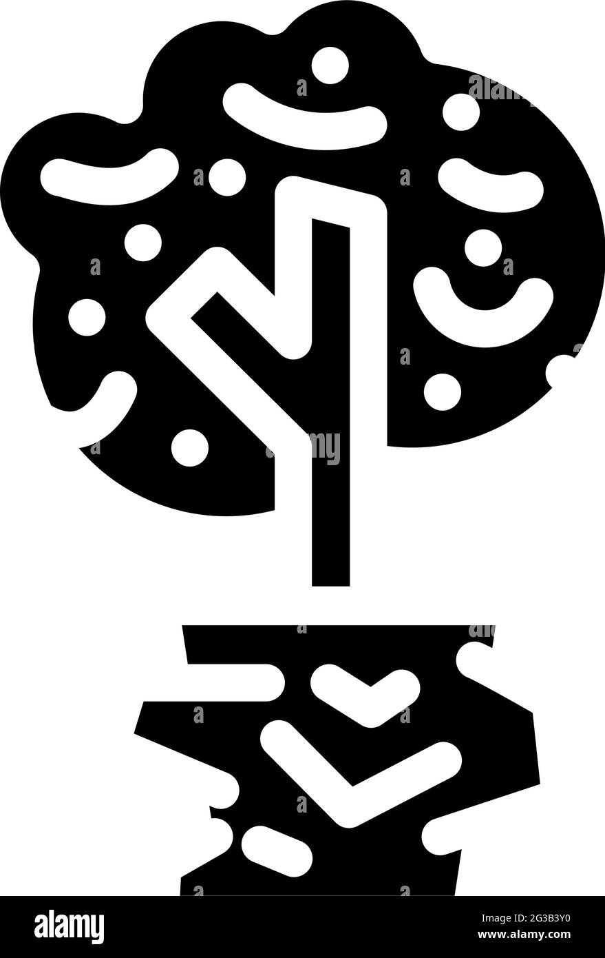 tree plant in house glyph icon vector illustration Stock Vector Image ...