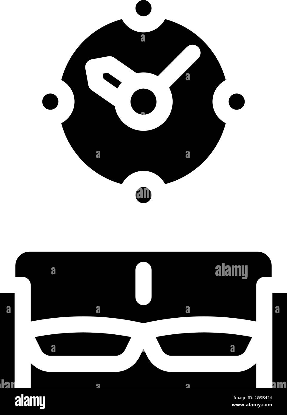 clock design tool on wall glyph icon vector illustration Stock Vector ...