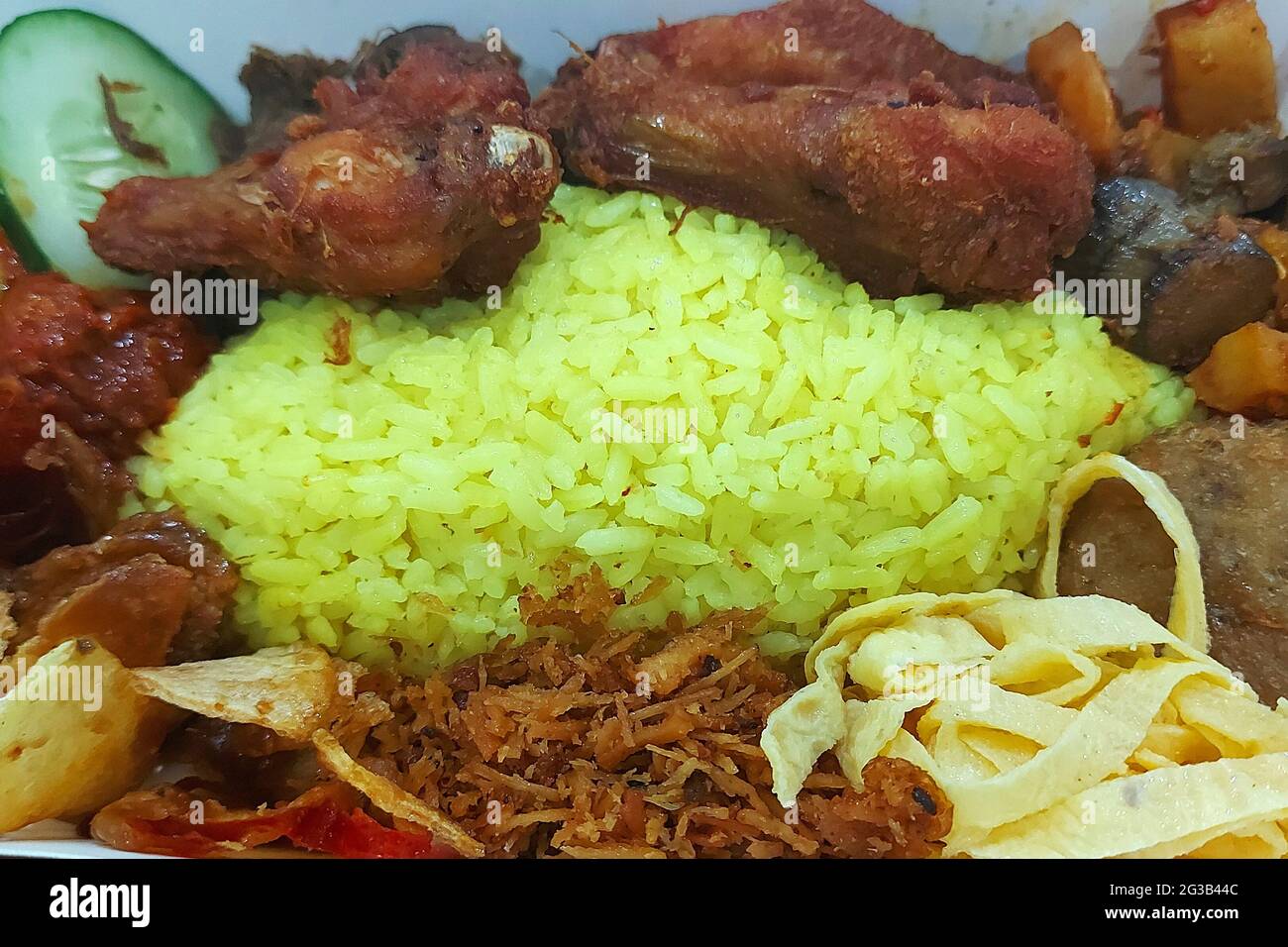 Nasi Kuning Campur, Traditional food of Indonesia, Jakarta, Indonesia ...