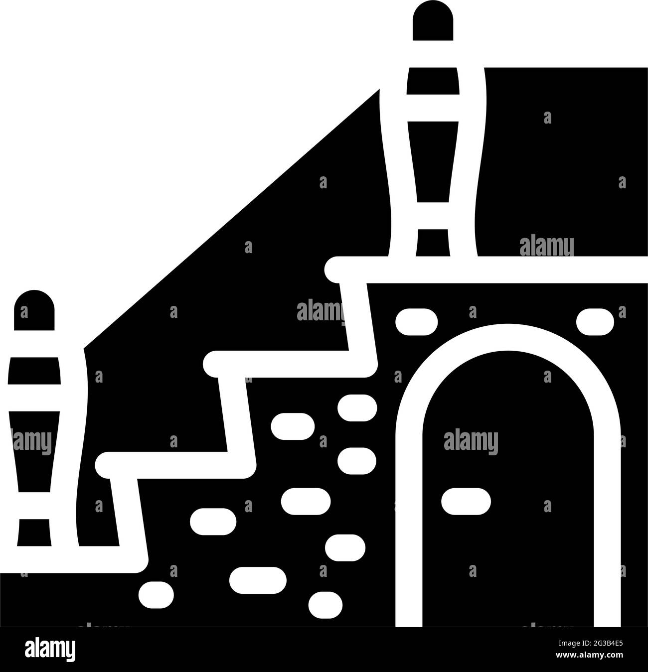 staircase with wardrobe glyph icon vector illustration Stock Vector ...