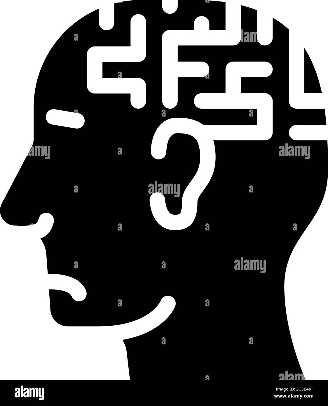 labyrinth neurosis glyph icon vector illustration Stock Vector Image ...