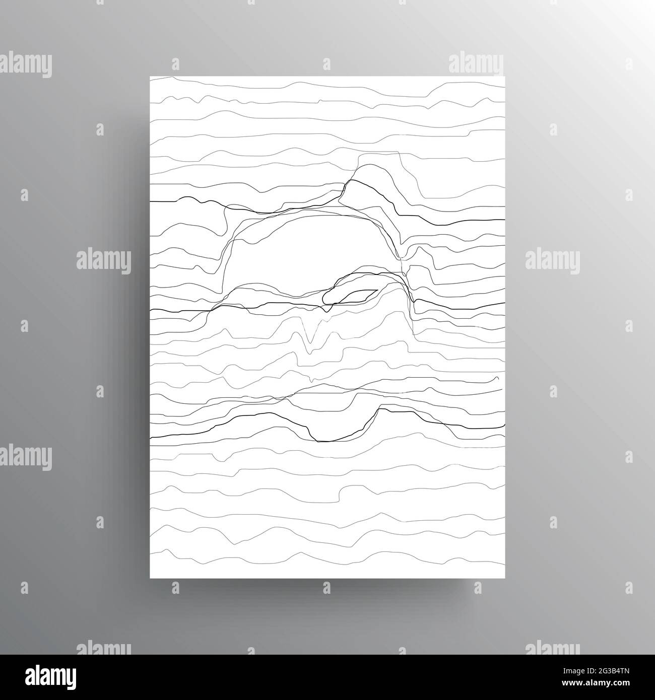 Face in wavy horizontal lines style. Portrait of an abstract human in ...