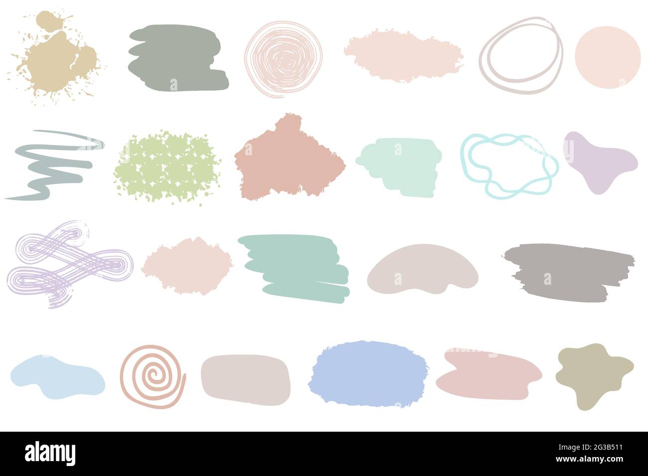 A set of different spots and brush strokes for design. Vector. Isolated ...