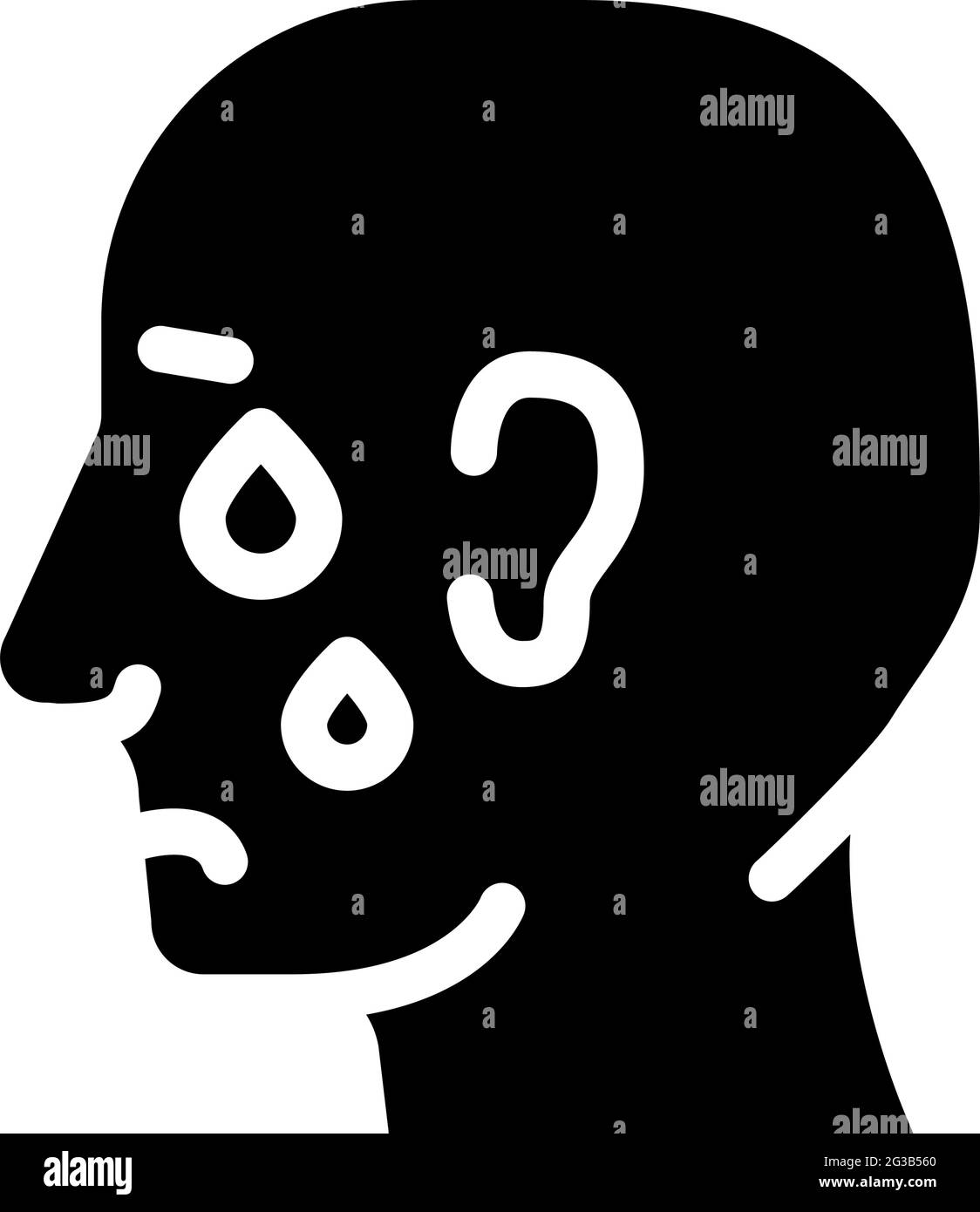depression problem glyph icon vector illustration Stock Vector Image ...