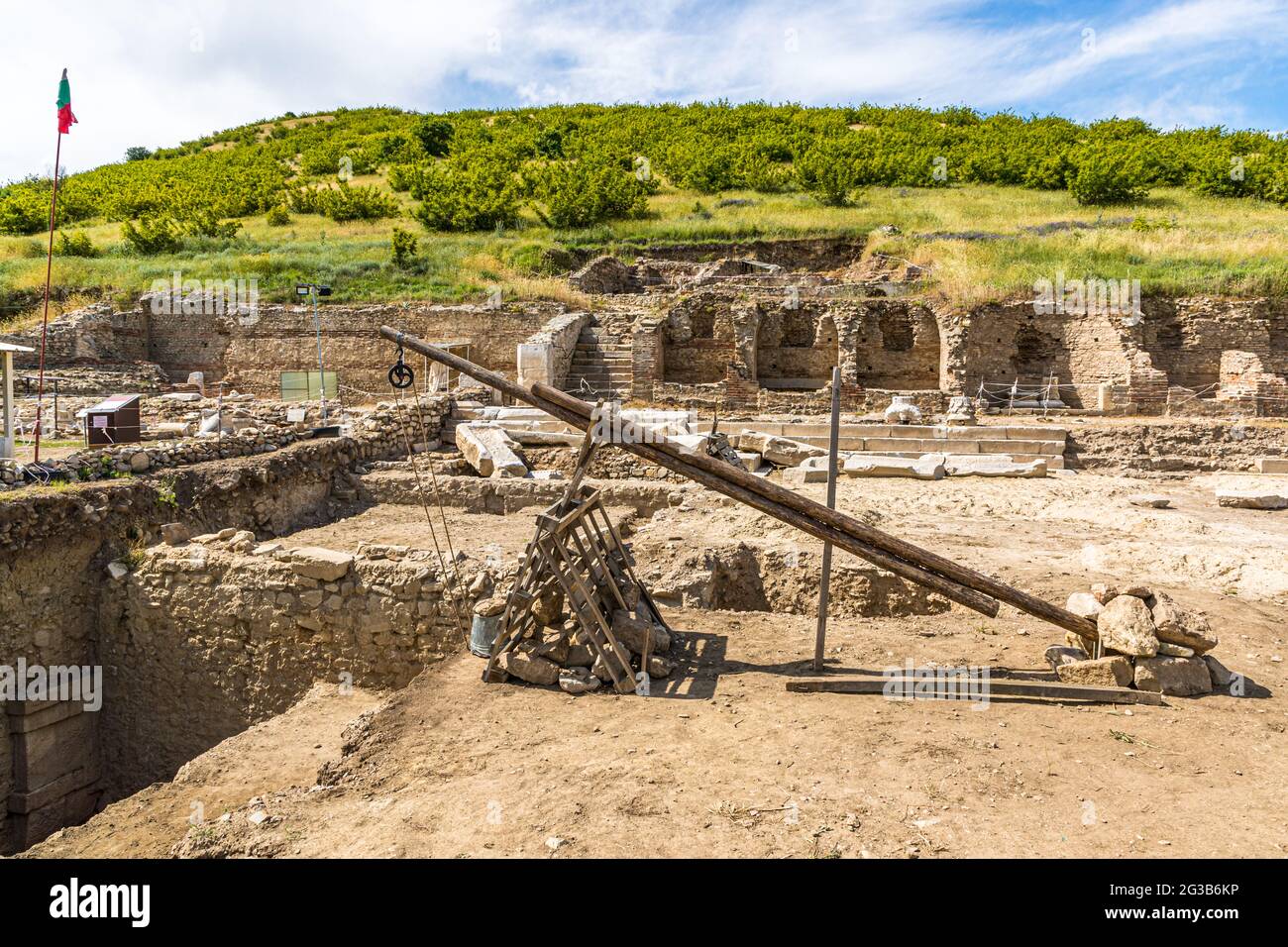 The excavation site of the ancient city of Heraclea Sintica near ...