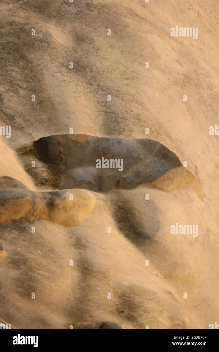 Cave painting on cream white cave wall Stock Photo - Alamy