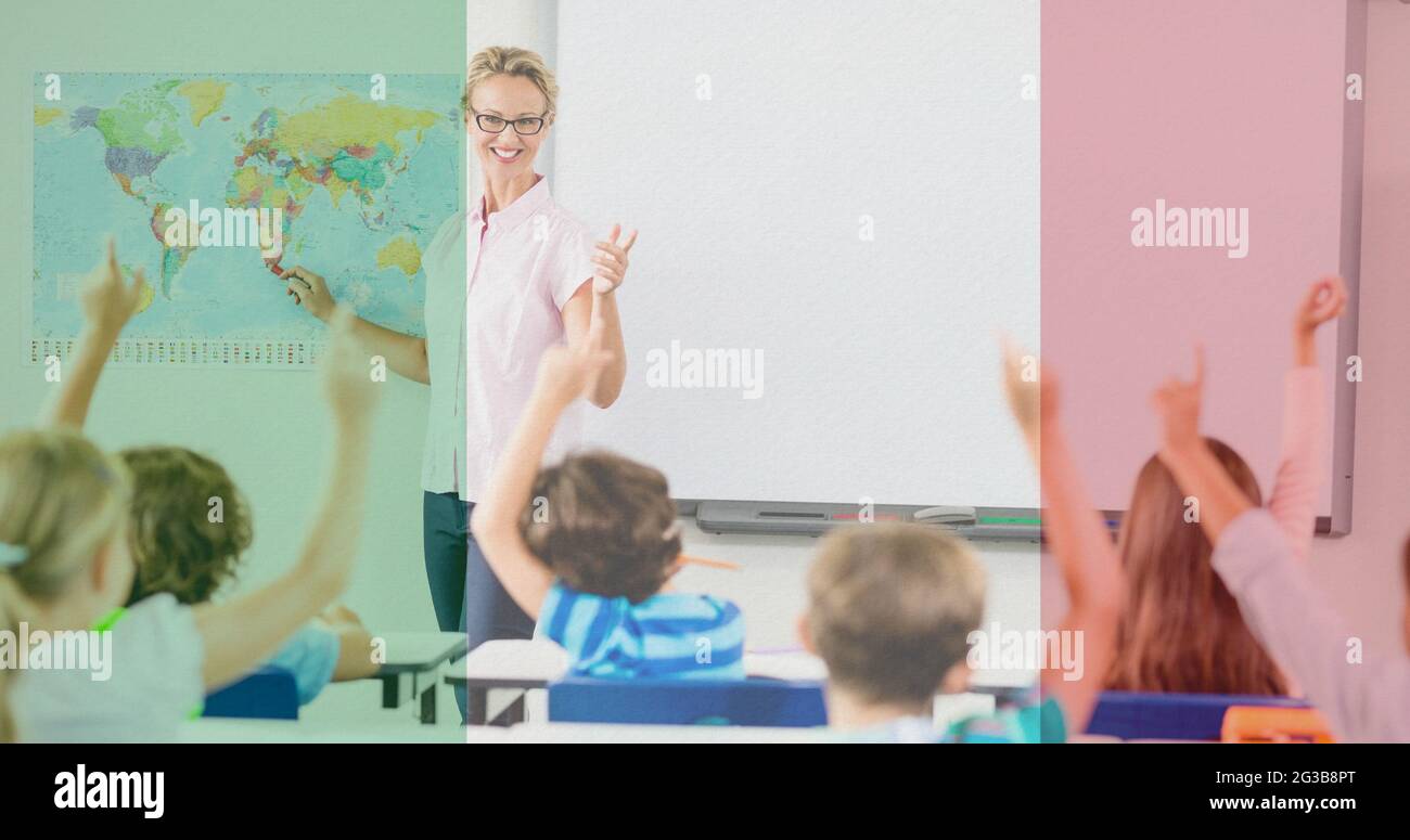 Animation flag italy over smiling hi-res stock photography and images ...