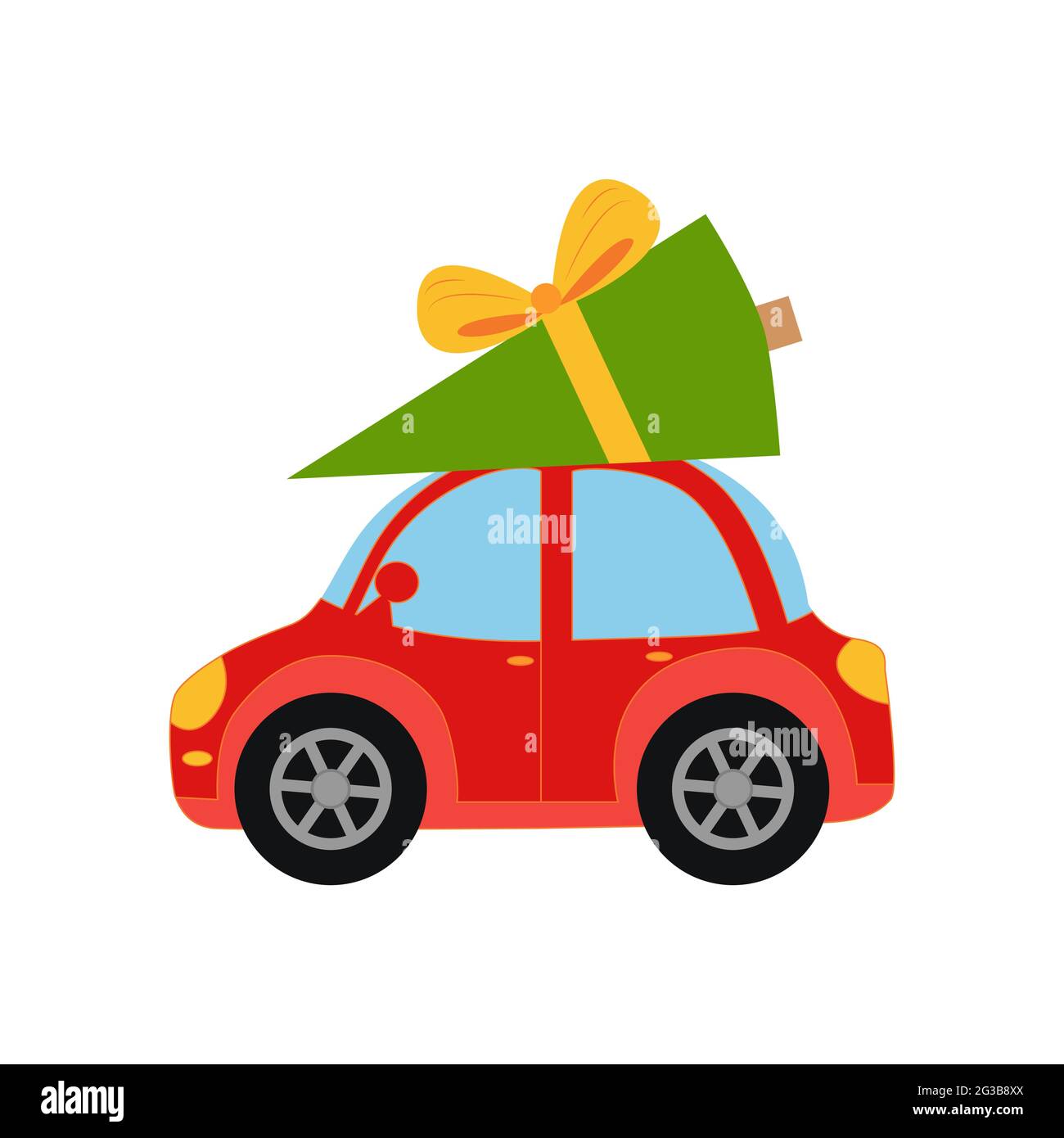 Red truck on winter Stock Vector Images - Alamy