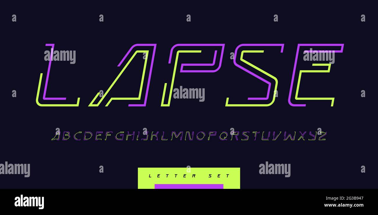 Vector linear uppercase letter set, alphabet, font, typography Stock ...