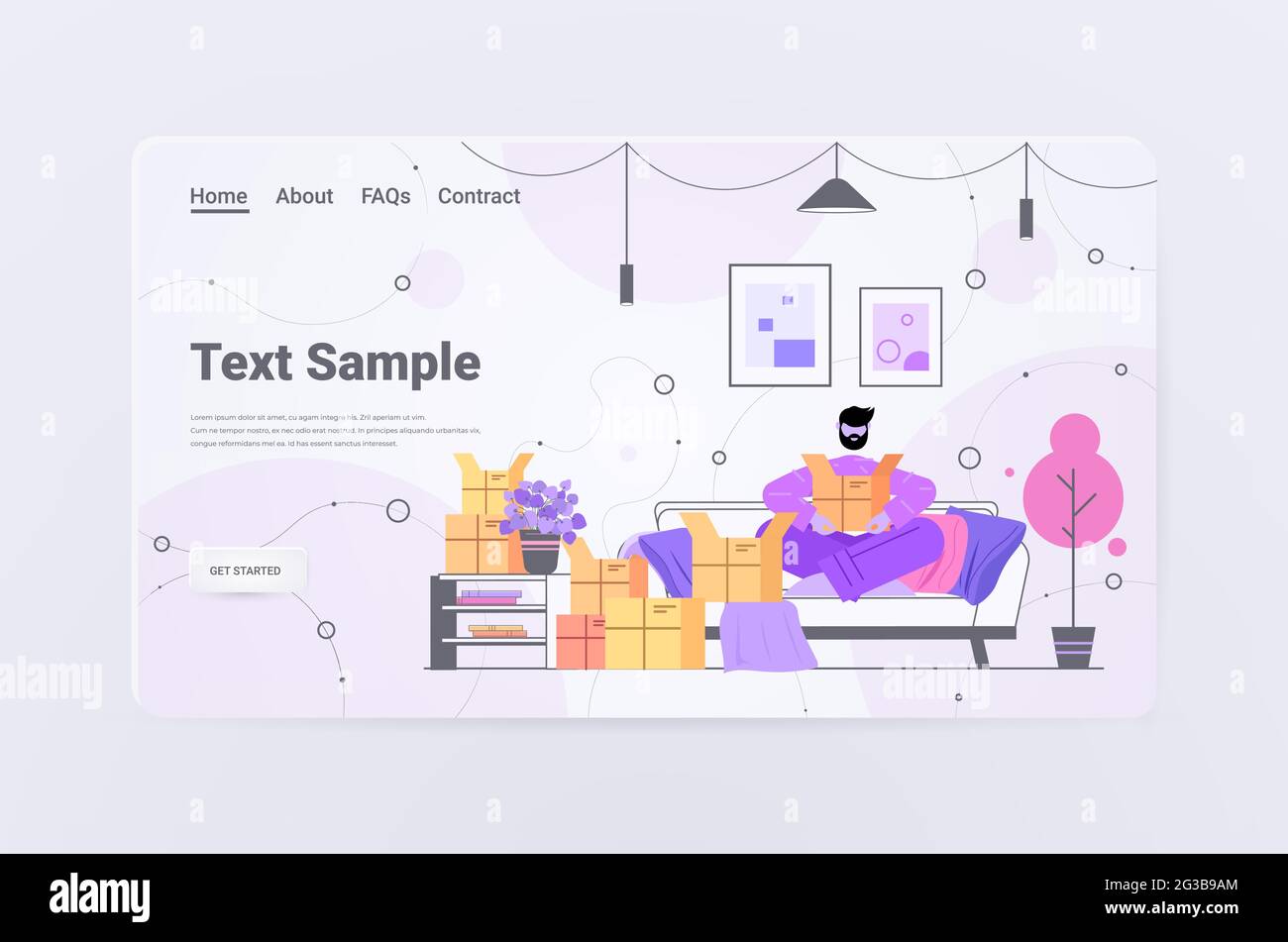 man opening cardboard parcel box unboxing mail delivery ordering online ...