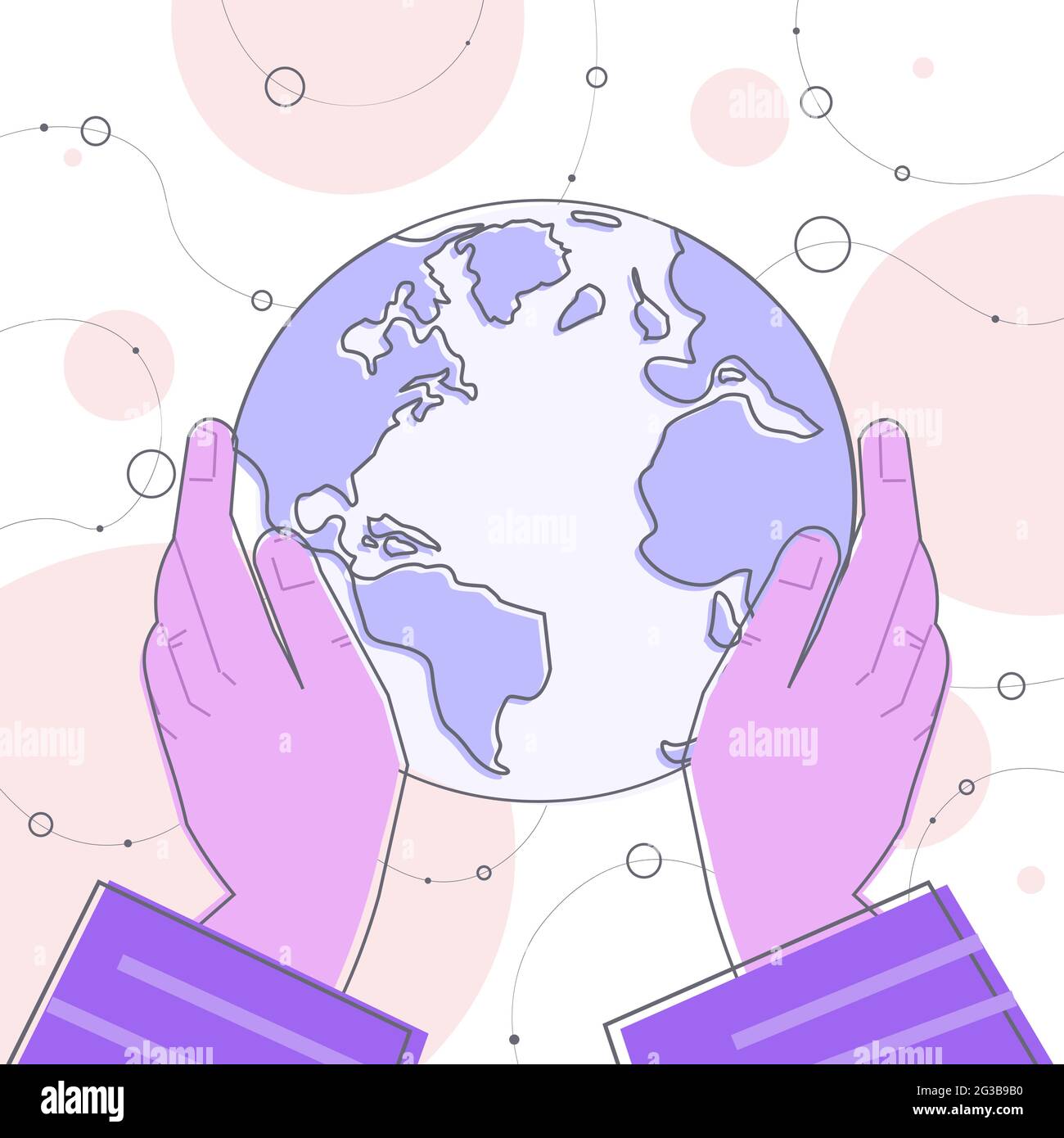 Human Hands Holding Globe Environmental Protection Supporting Earth