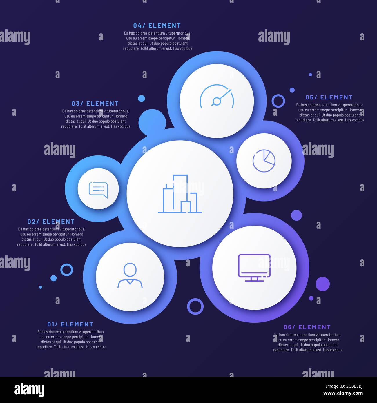 Abstract vector gradient minimalistic infographic template composed of ...