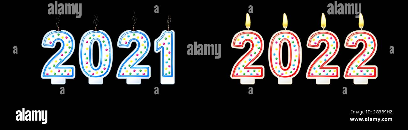 Year change from 2021 to 2022 concept banner icon Stock Vector Image ...