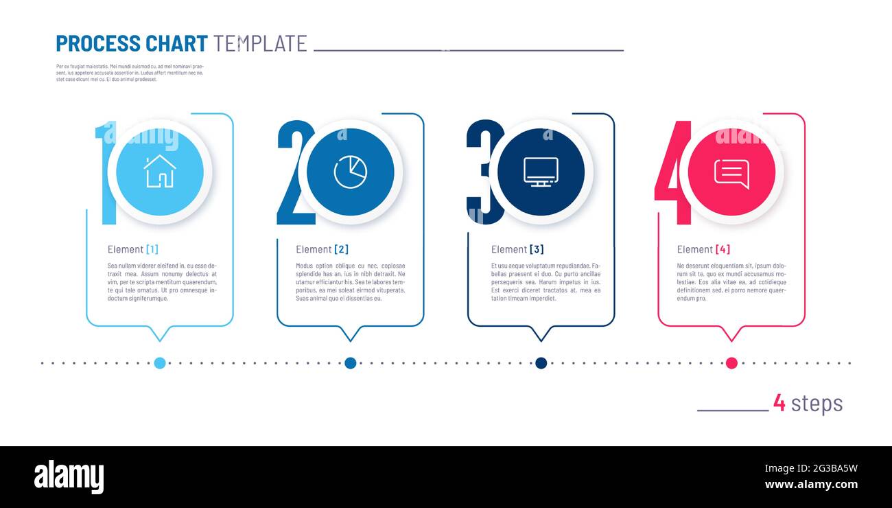 Vector infographic numbered process chart template. Four steps Stock ...