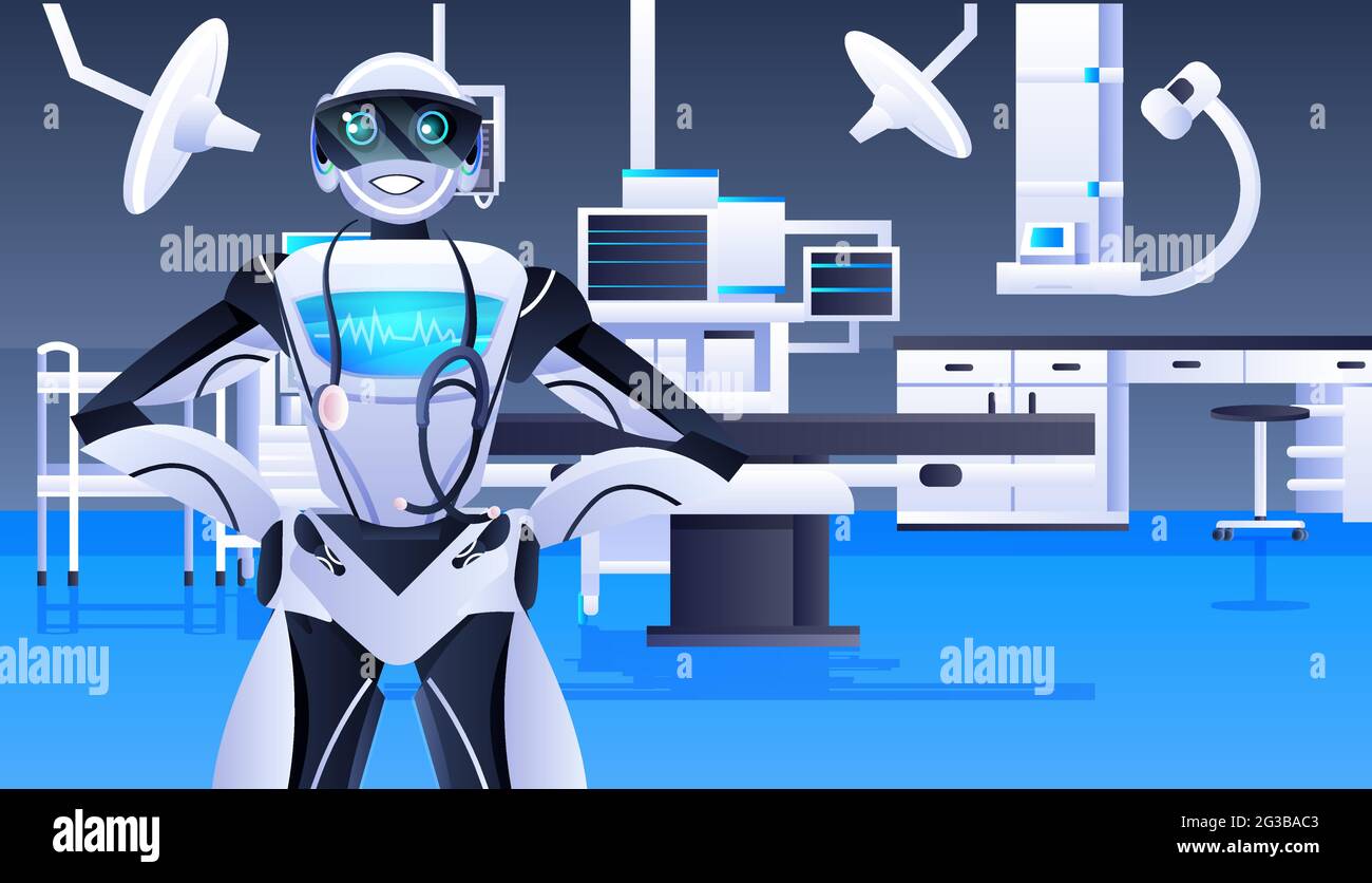 robotic doctor surgeon in clinic surgery room medicine healthcare ...