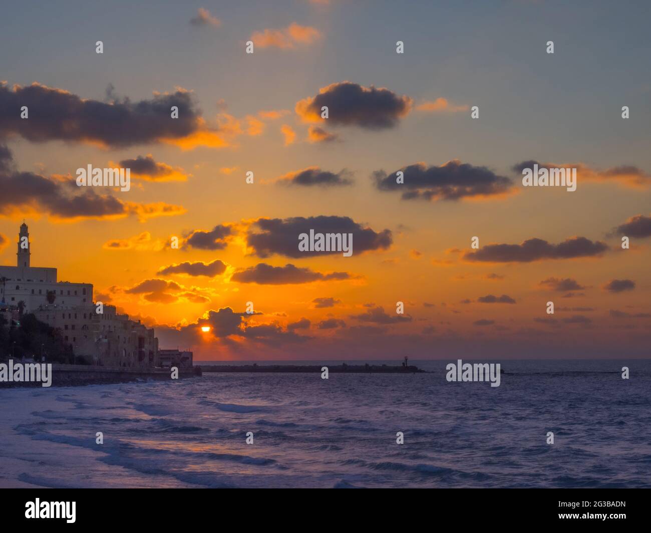 Coastal view of the ancient city of Yafo or Jaffanear Tel Aviv, Israel ...