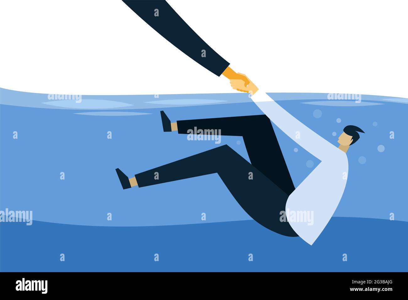 A drowning man in water holding a helping hand Stock Vector Image & Art ...