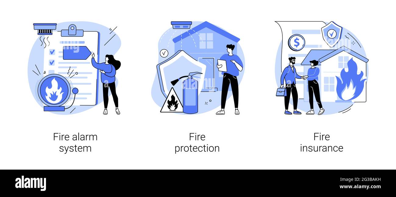 Building emergency protection abstract concept vector illustrations ...