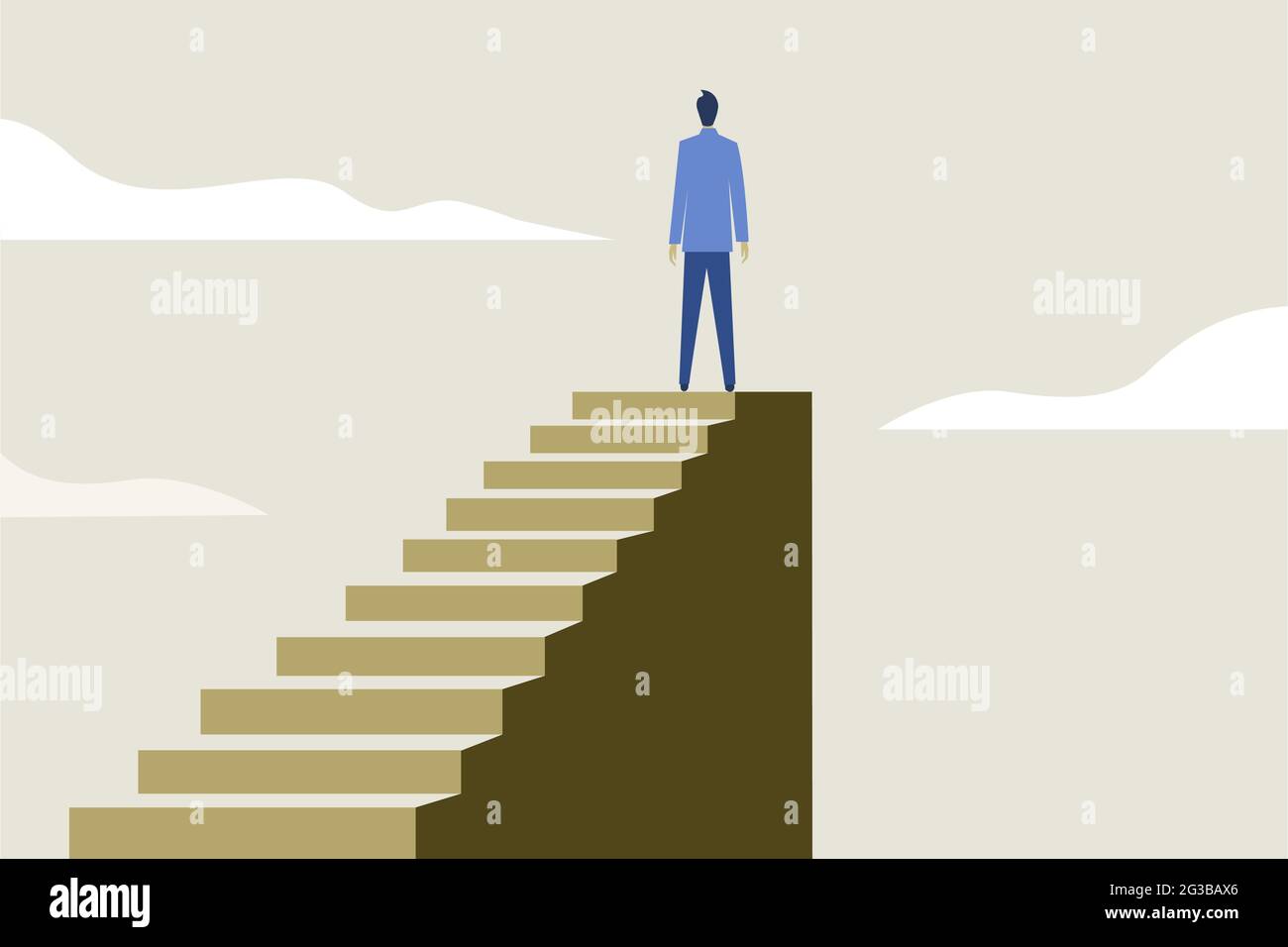 Male standing on stairs Stock Vector Images - Alamy