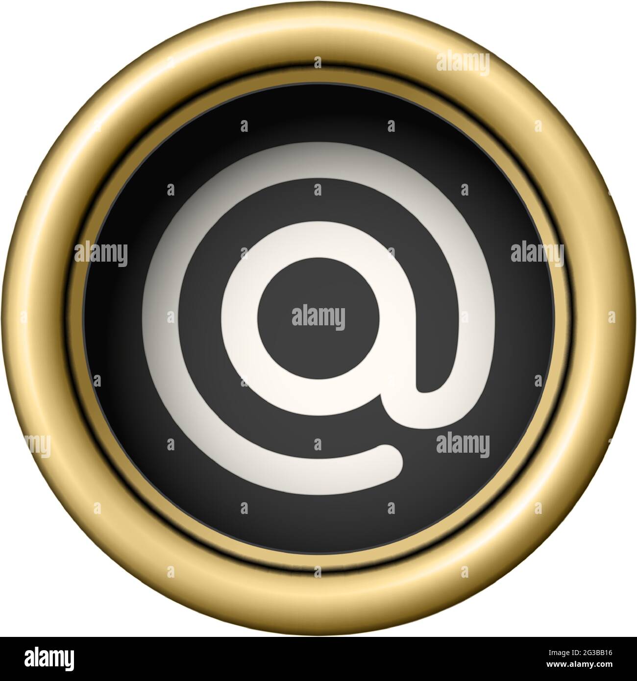 Commercial At Symbol on vintage golden typewriter button Stock Vector ...