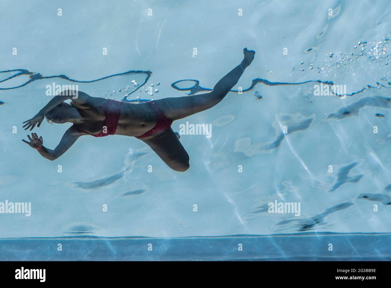 London, UK. 15th June, 2021. Embassy Gardens, Nine Elms, residents and ...