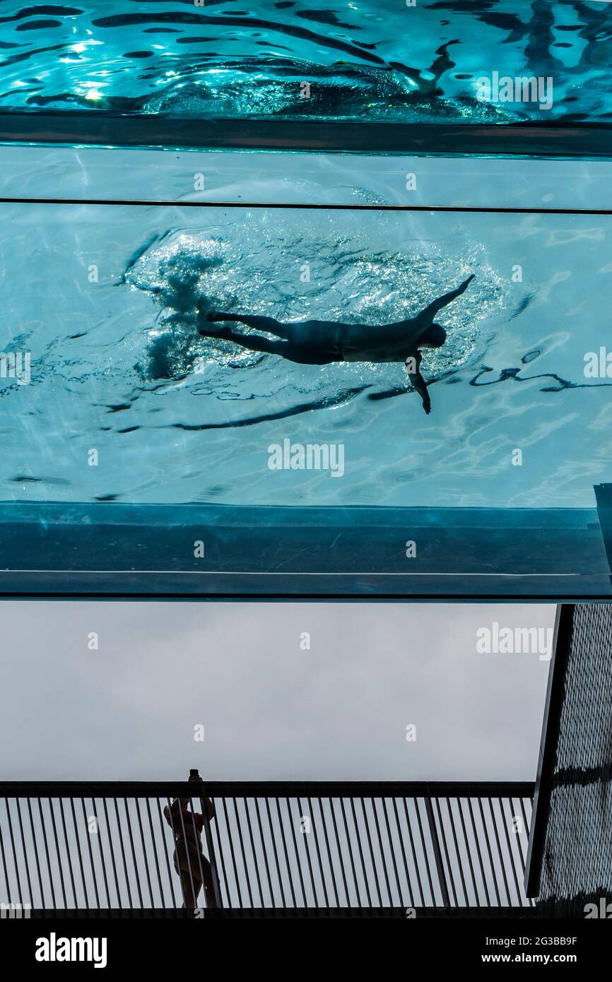 London, UK. 15th June, 2021. Embassy Gardens, Nine Elms, residents and ...