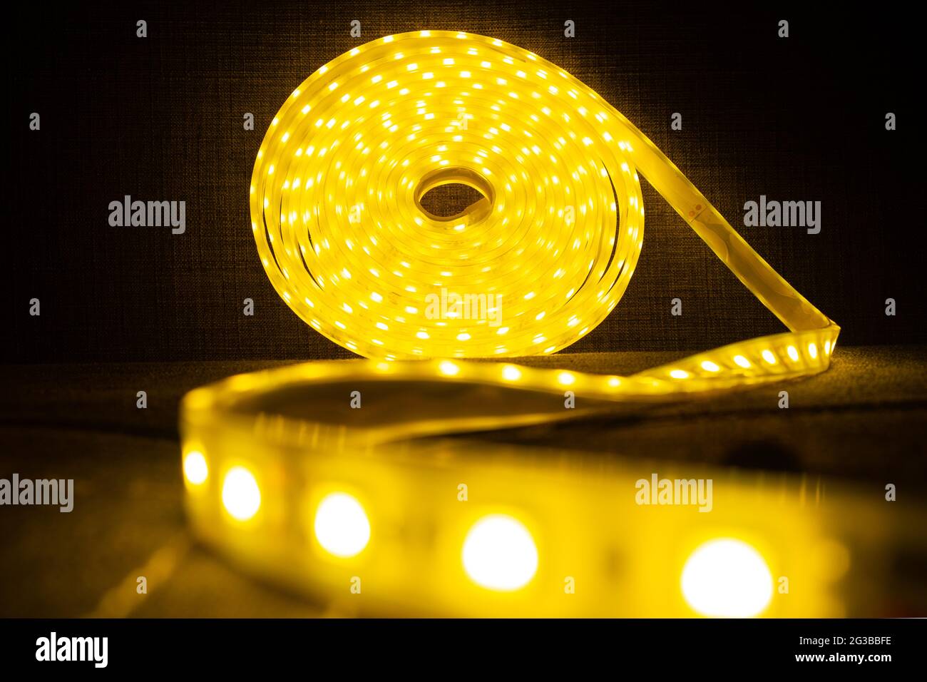 LED roll of shining decorative tape. Led Strip Light Stock Photo - Alamy