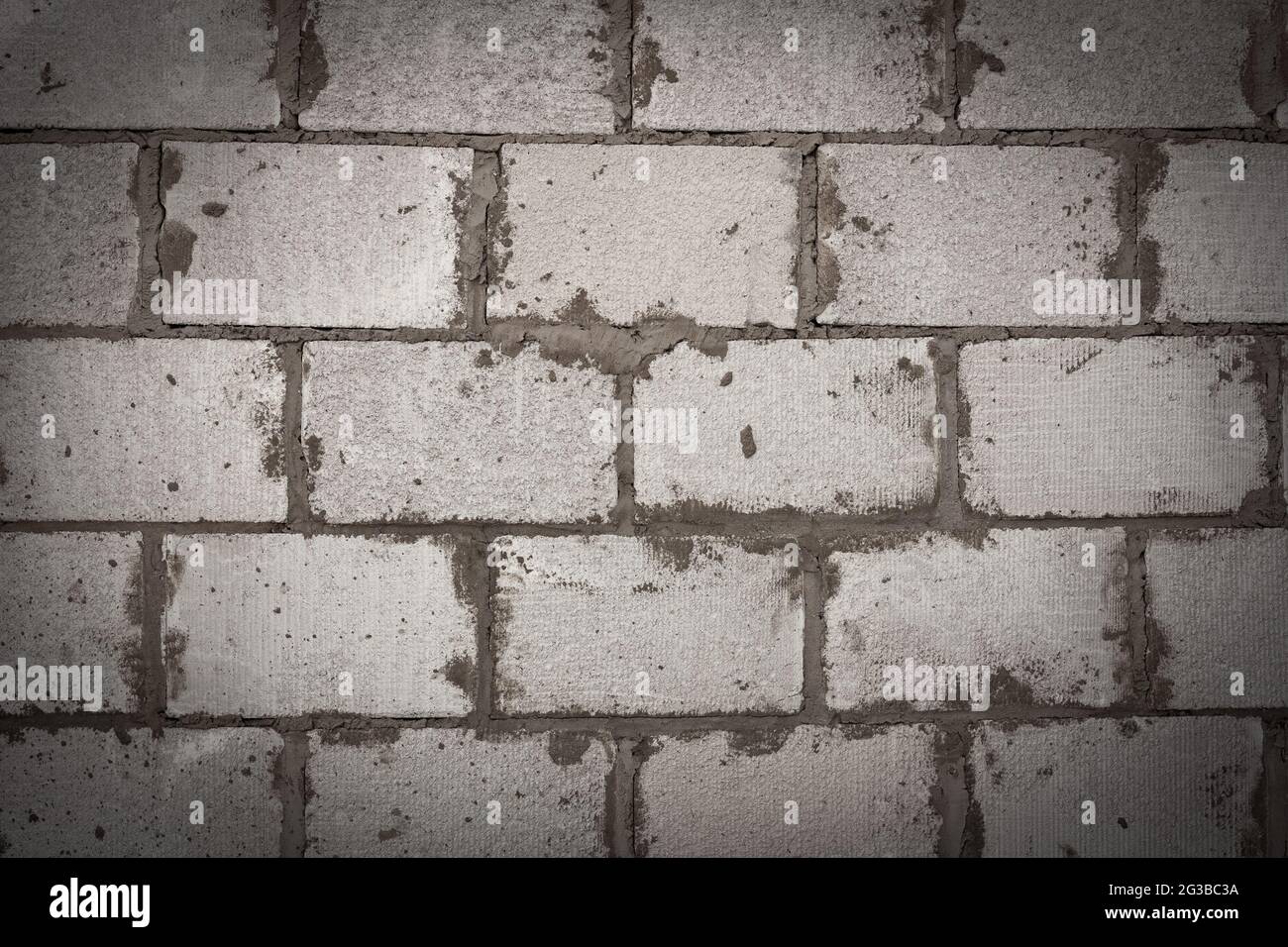 Background Texture Of Wall Of Concrete Block With Cement. Vignette ...