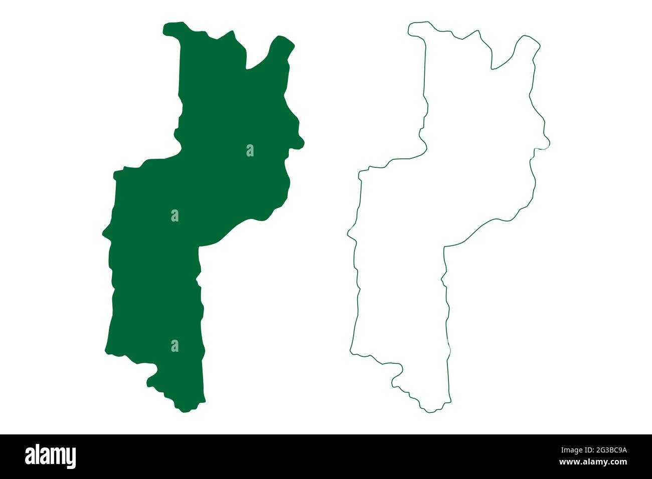 Saitual district (Mizoram State, Republic of India) map vector ...