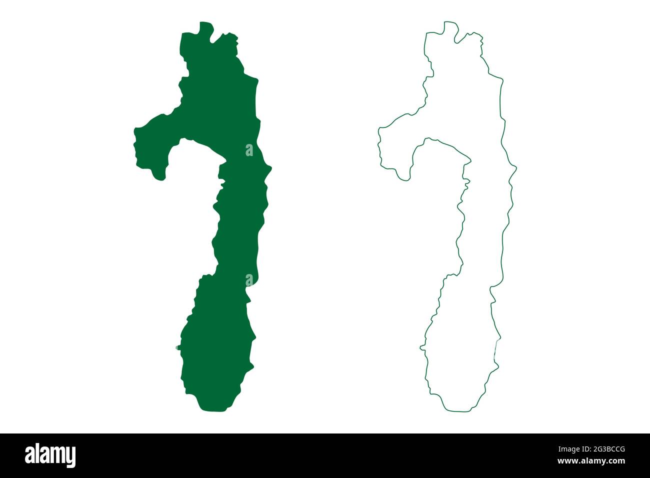 Champhai district (Mizoram State, Republic of India) map vector ...