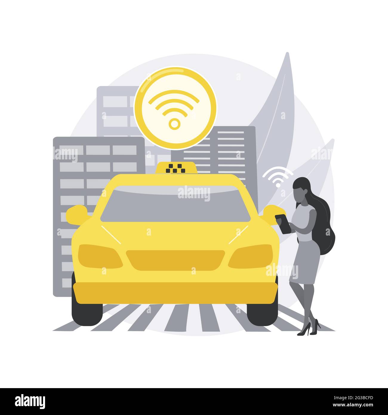 Autonomous taxi abstract concept vector illustration Stock Vector Image ...