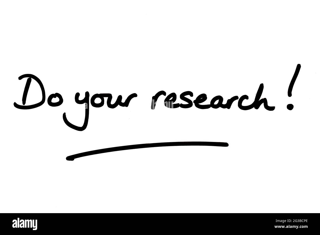 Do your research! handwritten on a white background Stock Photo - Alamy