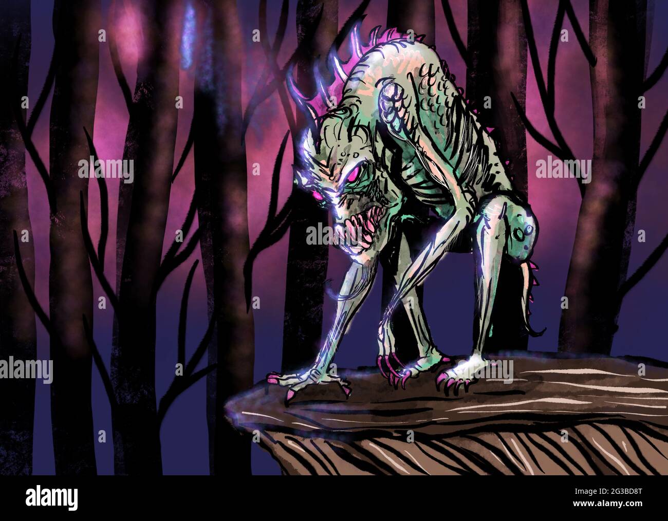 Chupacabra cryptid illustration Stock Photo - Alamy