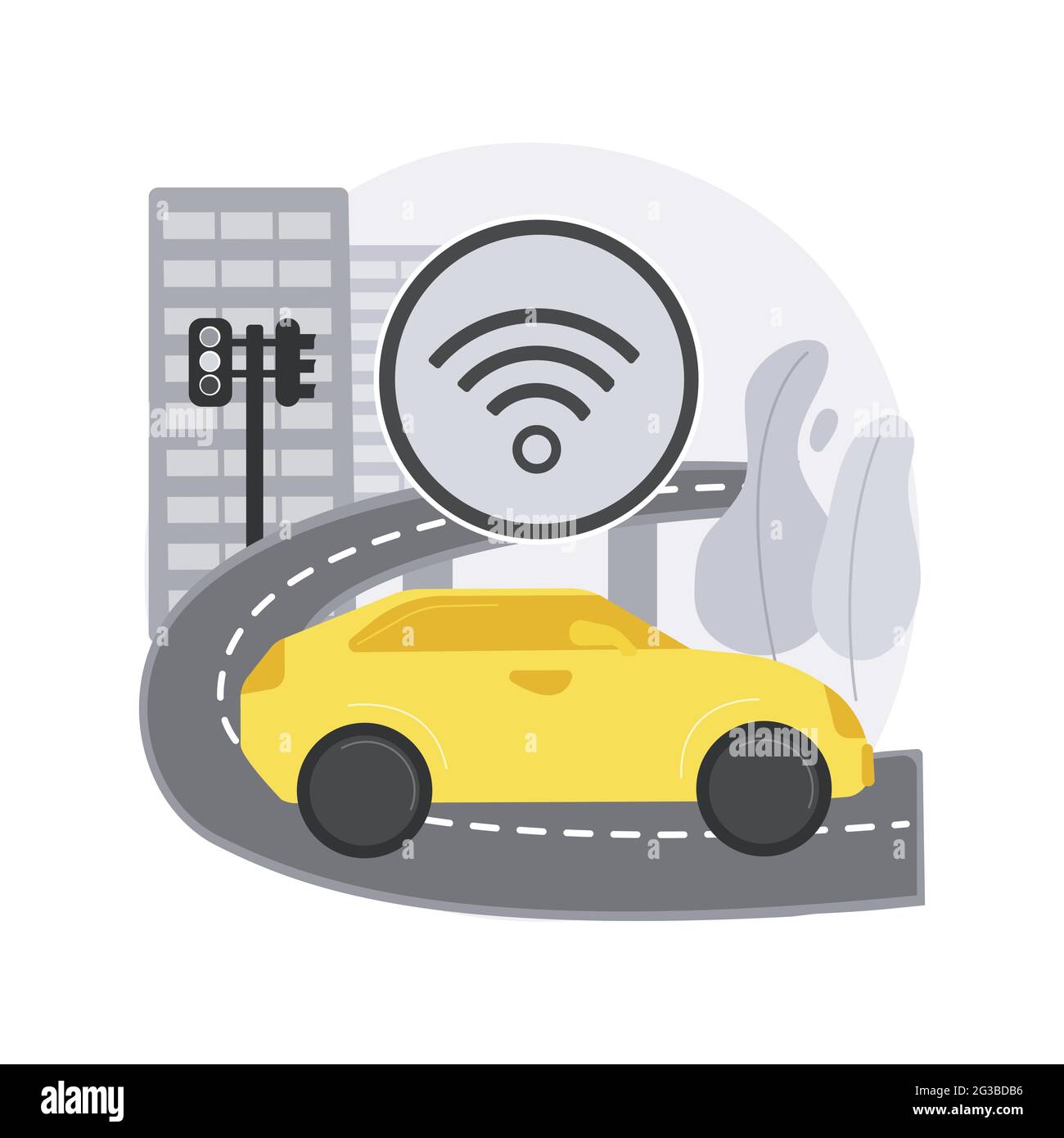 Smart roads construction abstract concept vector illustration Stock ...