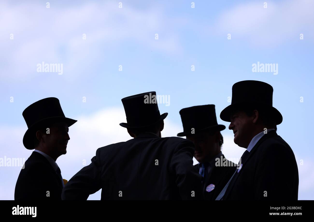 Racegoers take a selfie during day one of Royal Ascot at Ascot ...