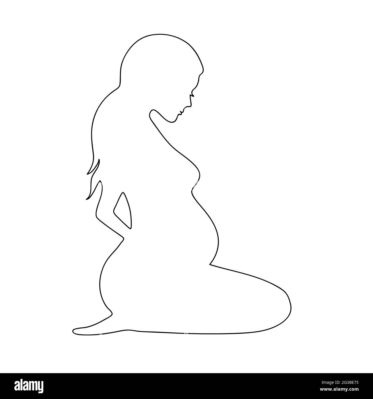 Pregnant Woman Silhouette Outline