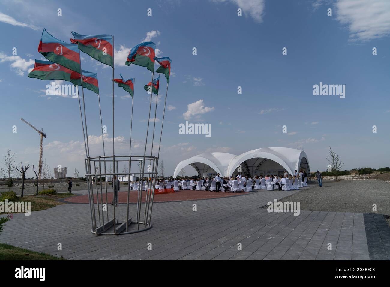 Outdoor dining in the destroyed city of Agdam, Nagorno Karabakh ...