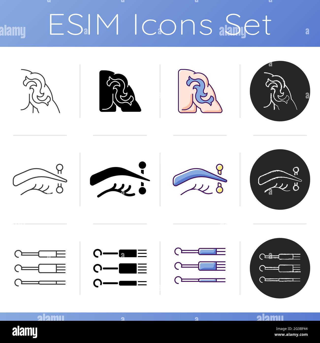 Tattoo and piercing salon icons set Stock Vector Image & Art - Alamy