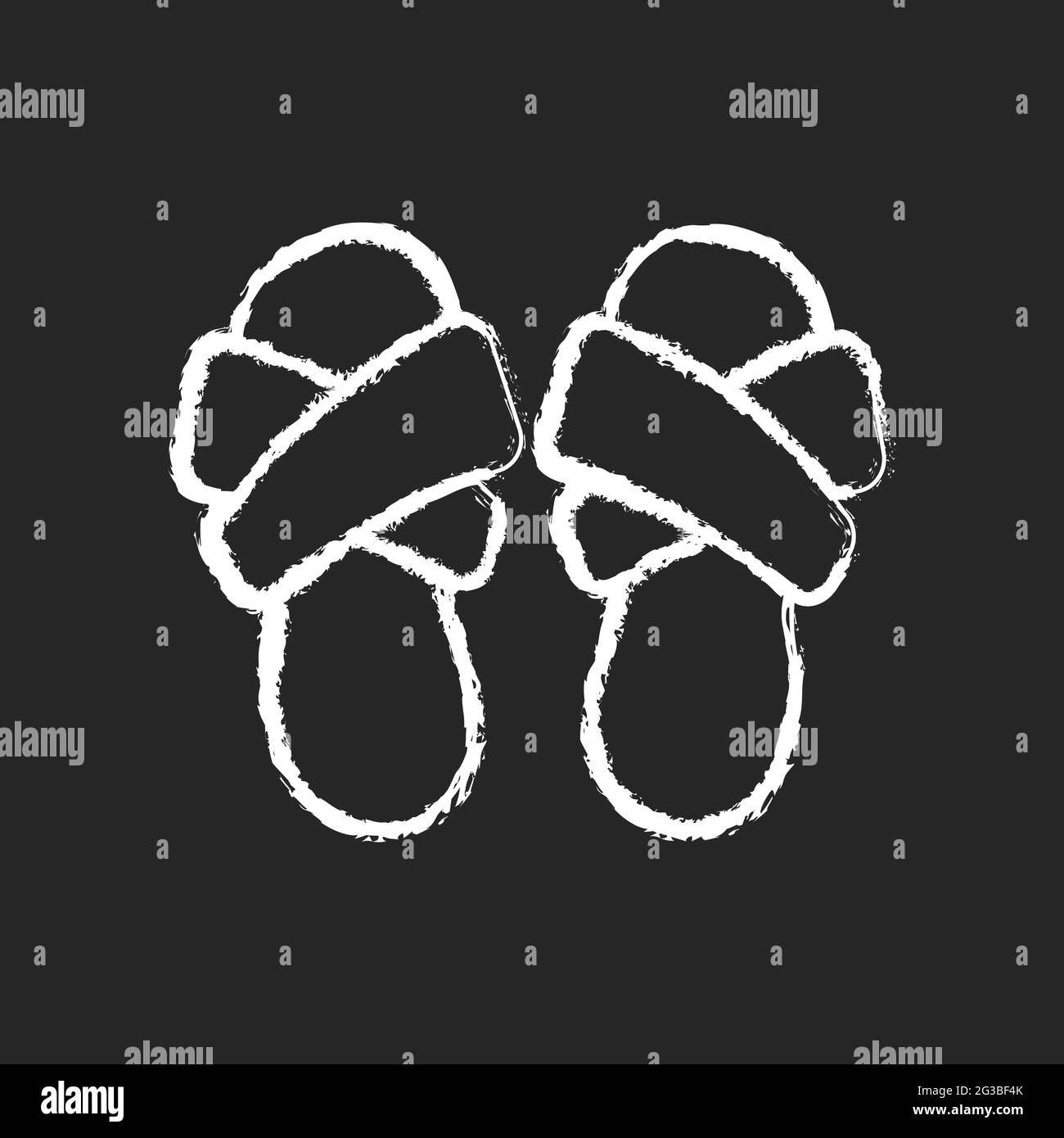 Cross band slippers chalk white icon on dark background Stock Vector ...