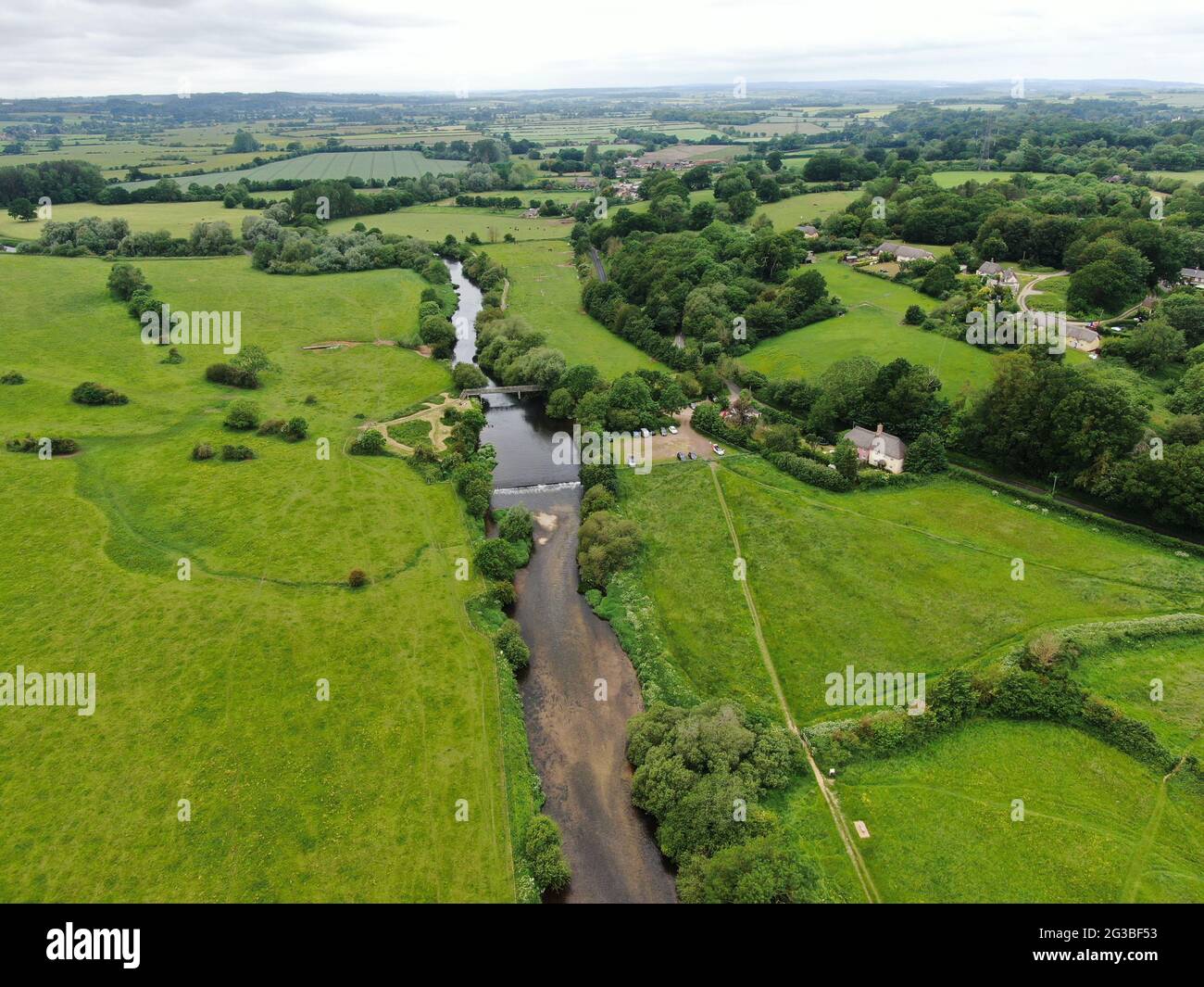 An aerial view of Eye Bridge near Wimborne Stock Photo - Alamy