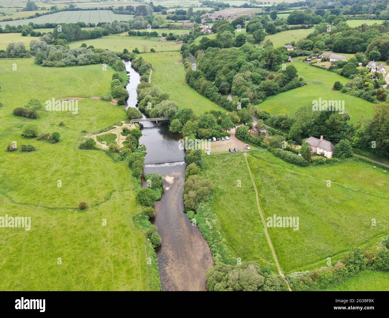 An aerial view of Eye Bridge near Wimborne Stock Photo - Alamy