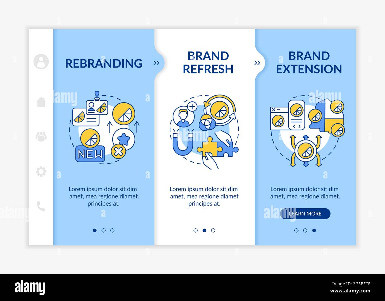 Brand identity change onboarding vector template Stock Vector Image ...