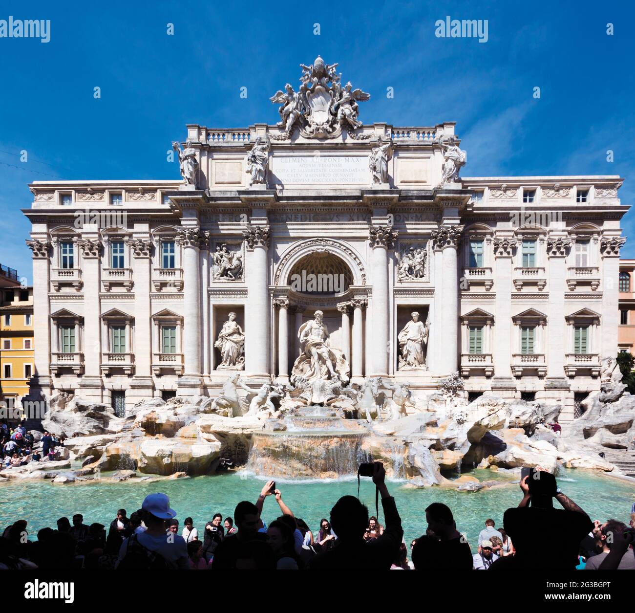 Rome, Italy. The 18th century Baroque Trevi Fountain designed by Nicola ...